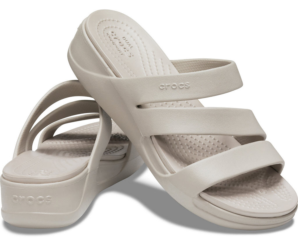 Crocs Damen Monterey Strappy Wedge platinum