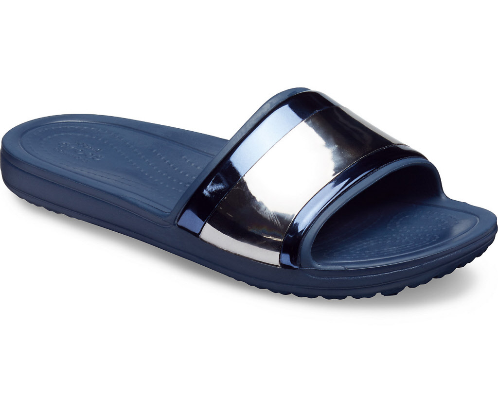 Crocs Schuhe Damen Sloane Metalblock Slide multi navy