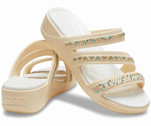 Crocs Damen Boca Medaillon Strappy Wedge vanilla
